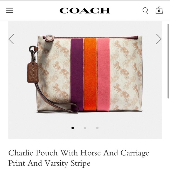 Coach | Bags | Nwot Coach Charlie Pouch With Horse Carriage Print And ...